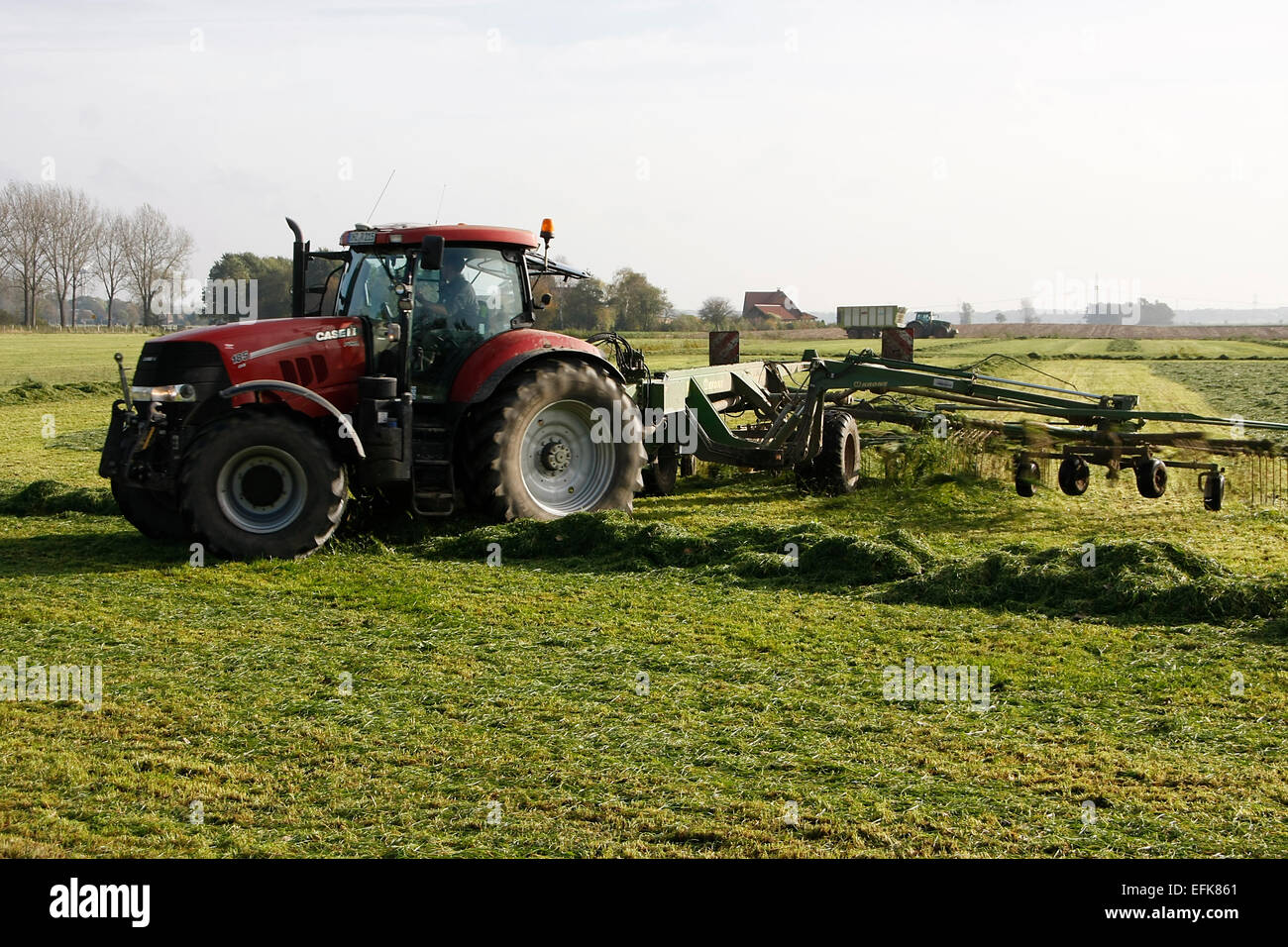 With the Windrower the cut grass is compiled into windrows. Then it is ...