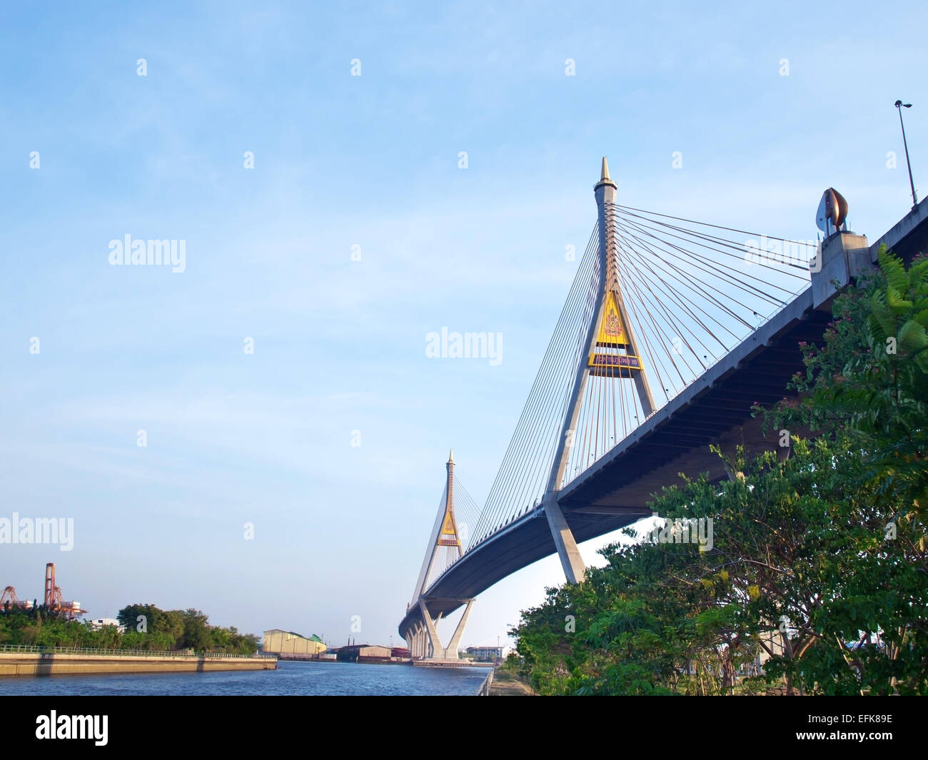 Bhumibol Bridge also casually call as Industrial Ring Road Bridge with ...