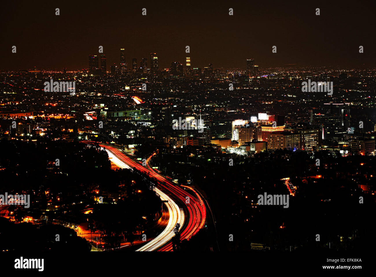 Los angeles night view skyline hi-res stock photography and images - Alamy