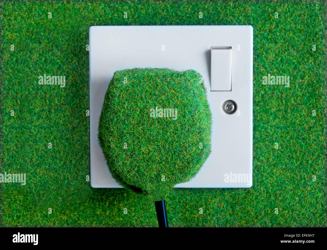 Grass plug socket and wall Stock Photo - Alamy