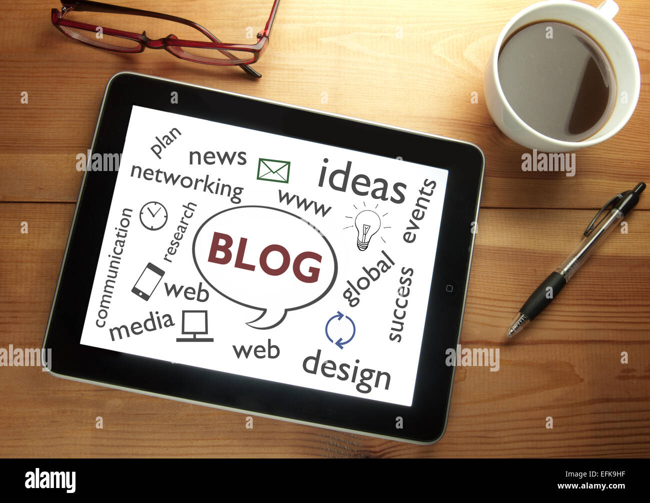 Blog word cloud Stock Photo - Alamy