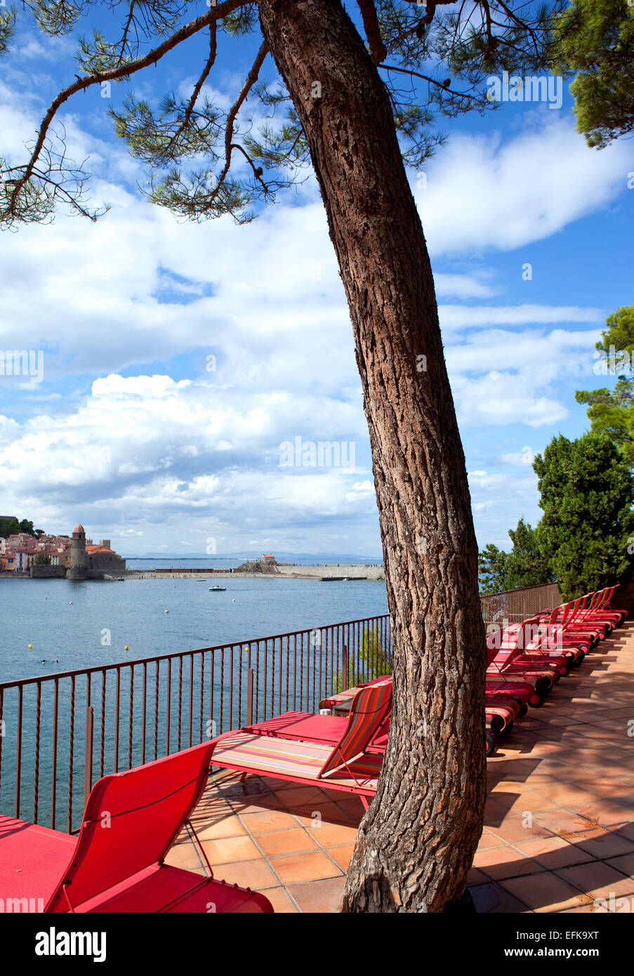 Terrace facing the Mediterranean Sea Stock Photo - Alamy