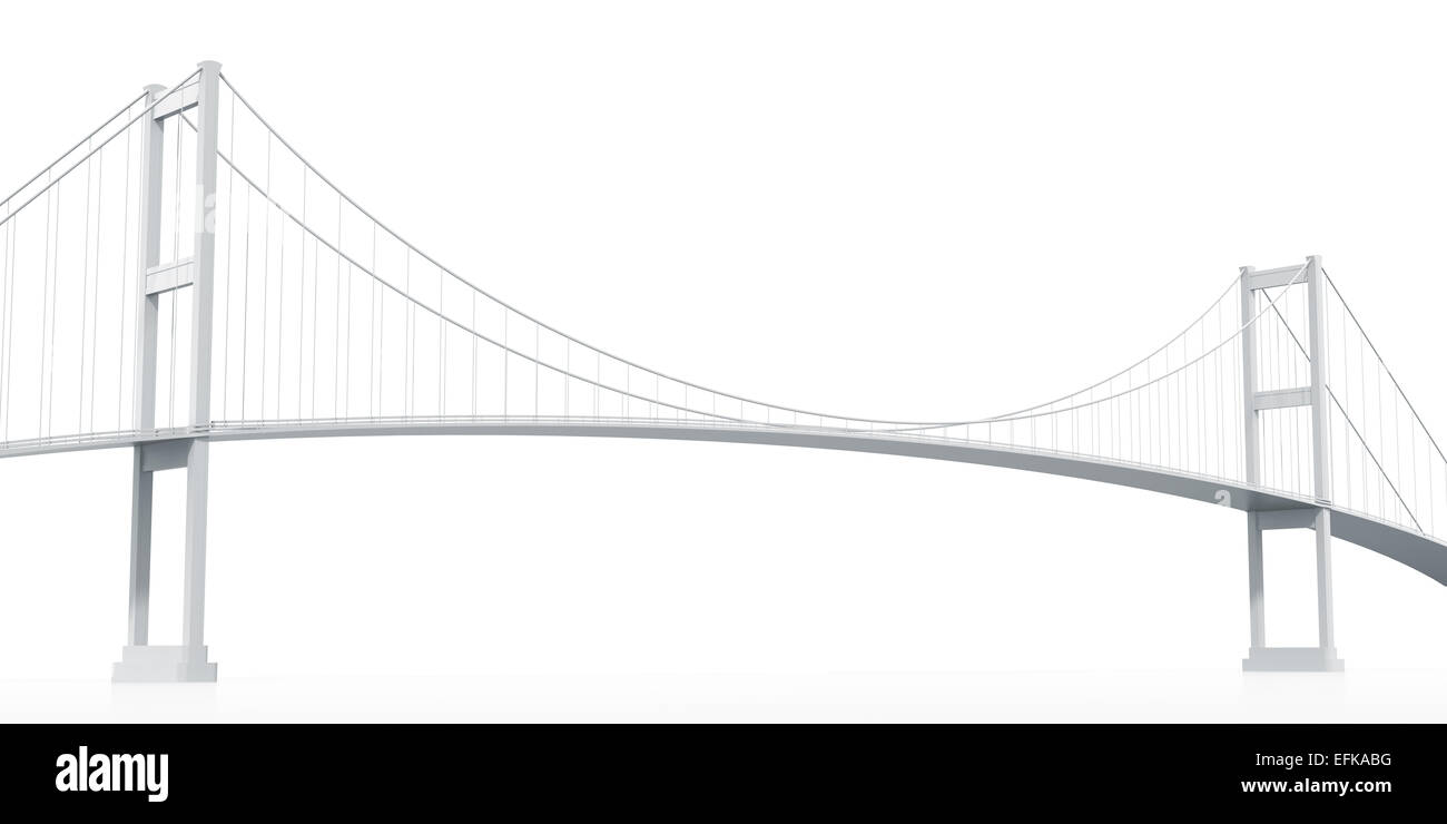 Architectural models of cable-stayed bridge. 3D Rendering Stock Photo ...