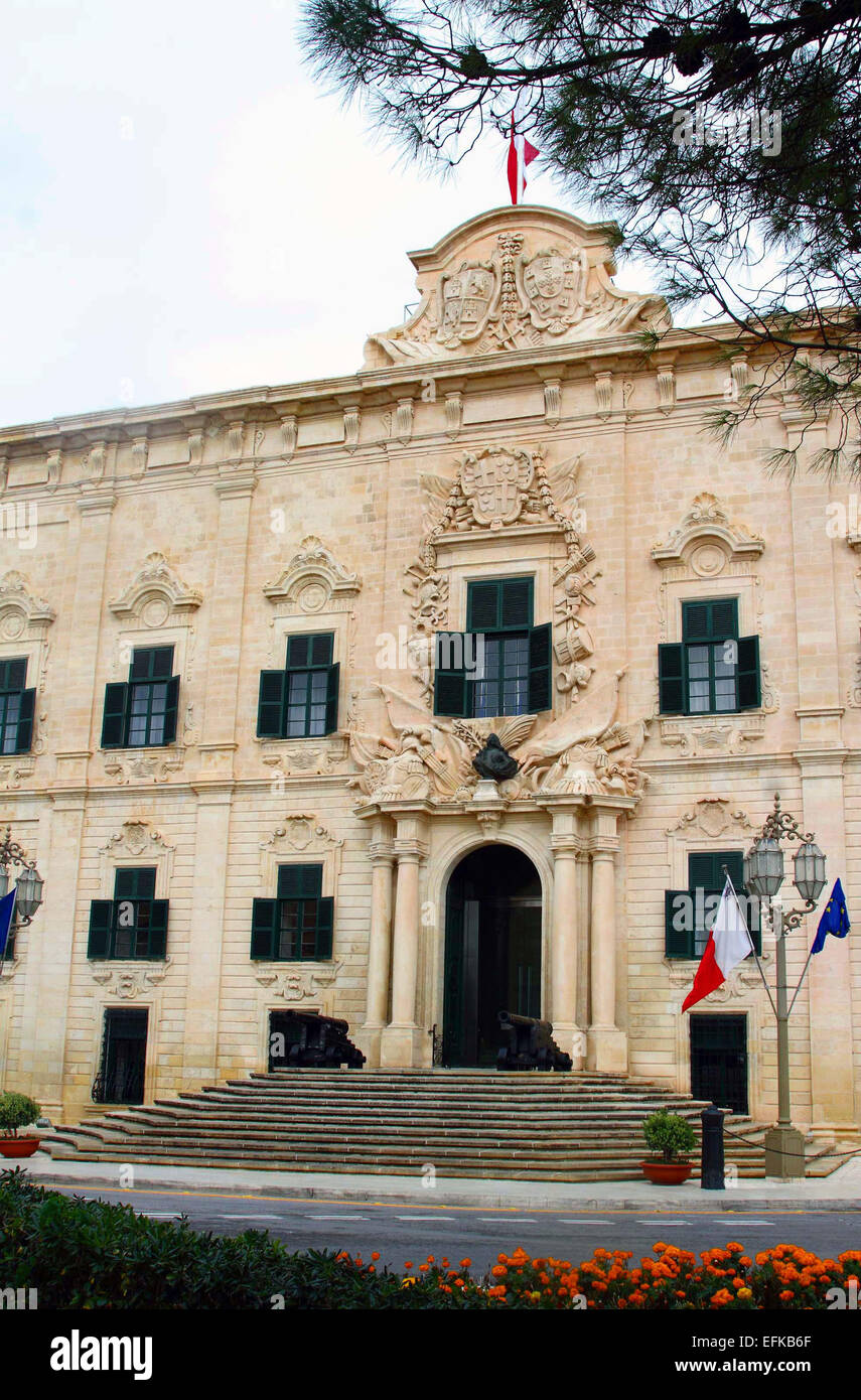 Capital city of Malta - Valletta - Auberge de Castille on January 30th ...