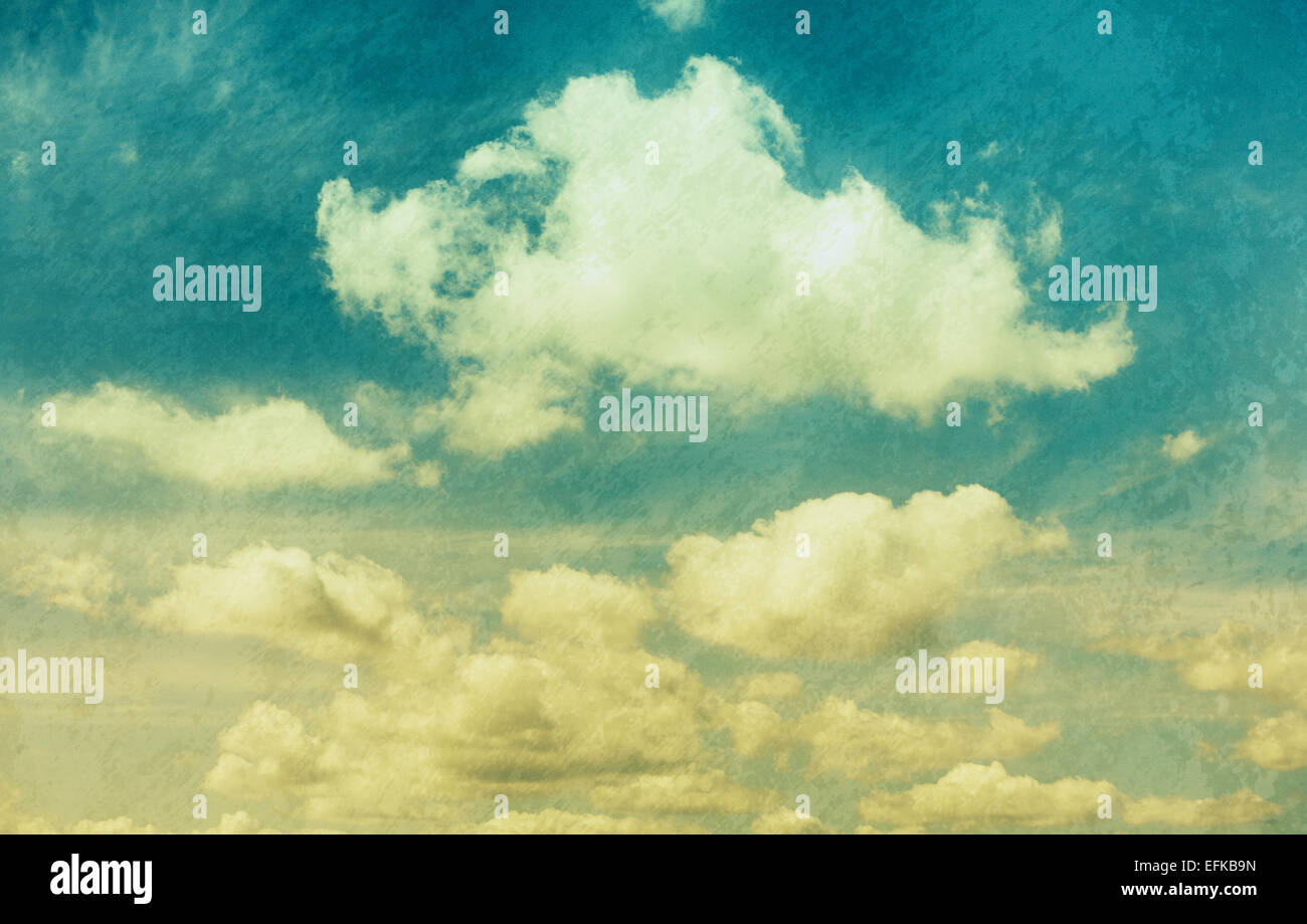clouds in vintage style. sky with clouds Stylized under the old ...