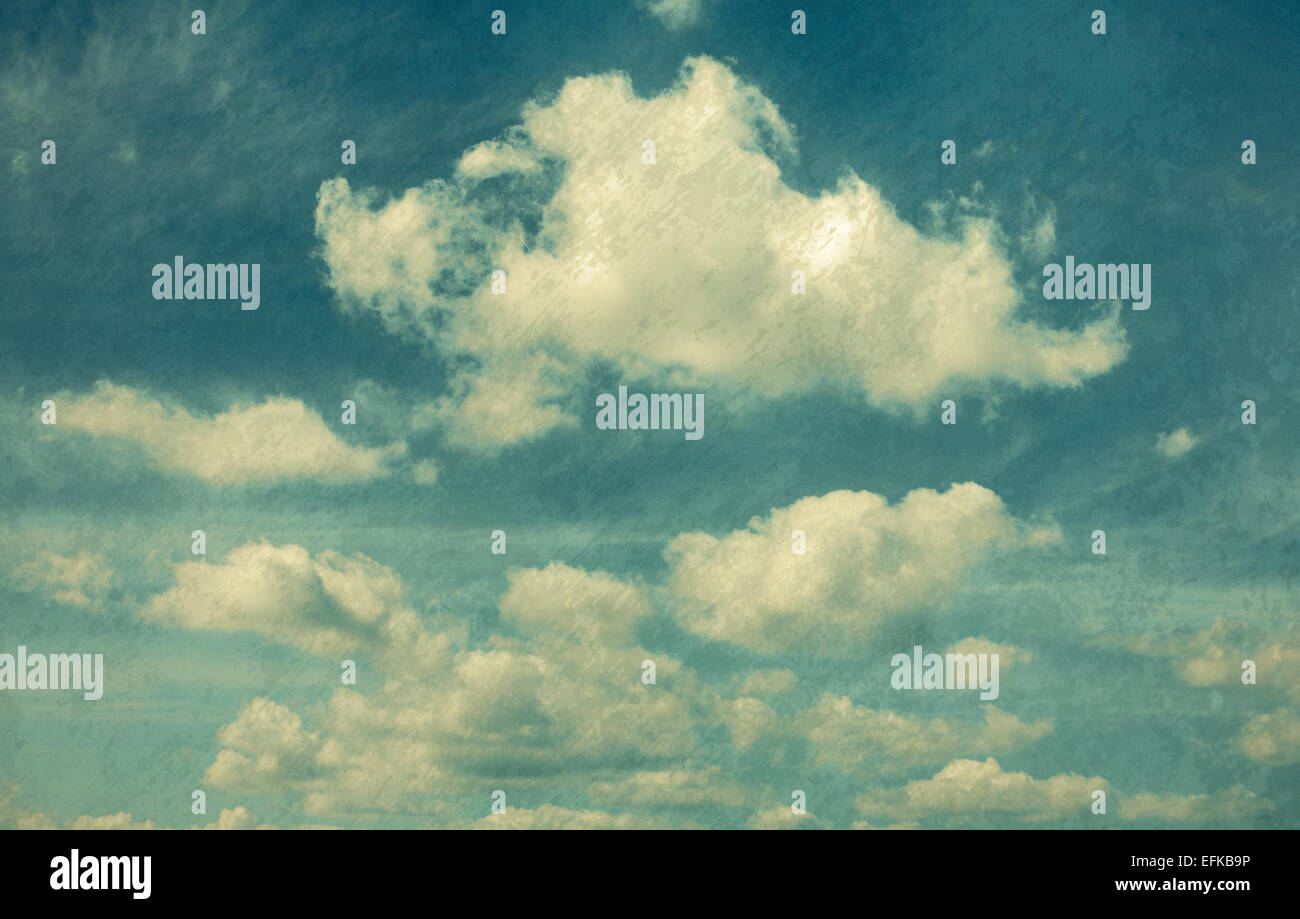 clouds in vintage style. sky with clouds Stylized under the old ...