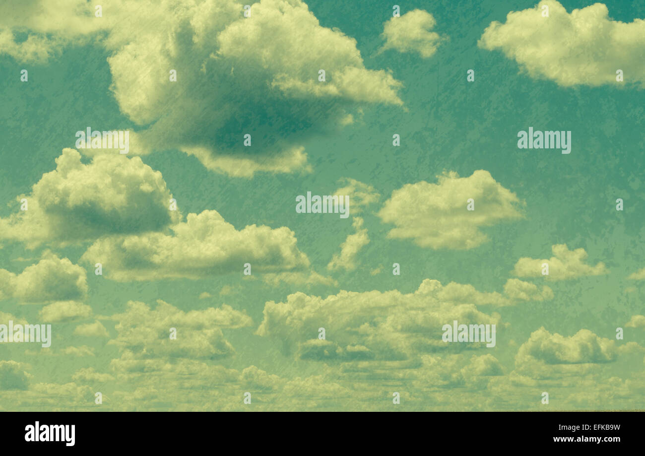 clouds in vintage style. sky with clouds Stylized under the old ...
