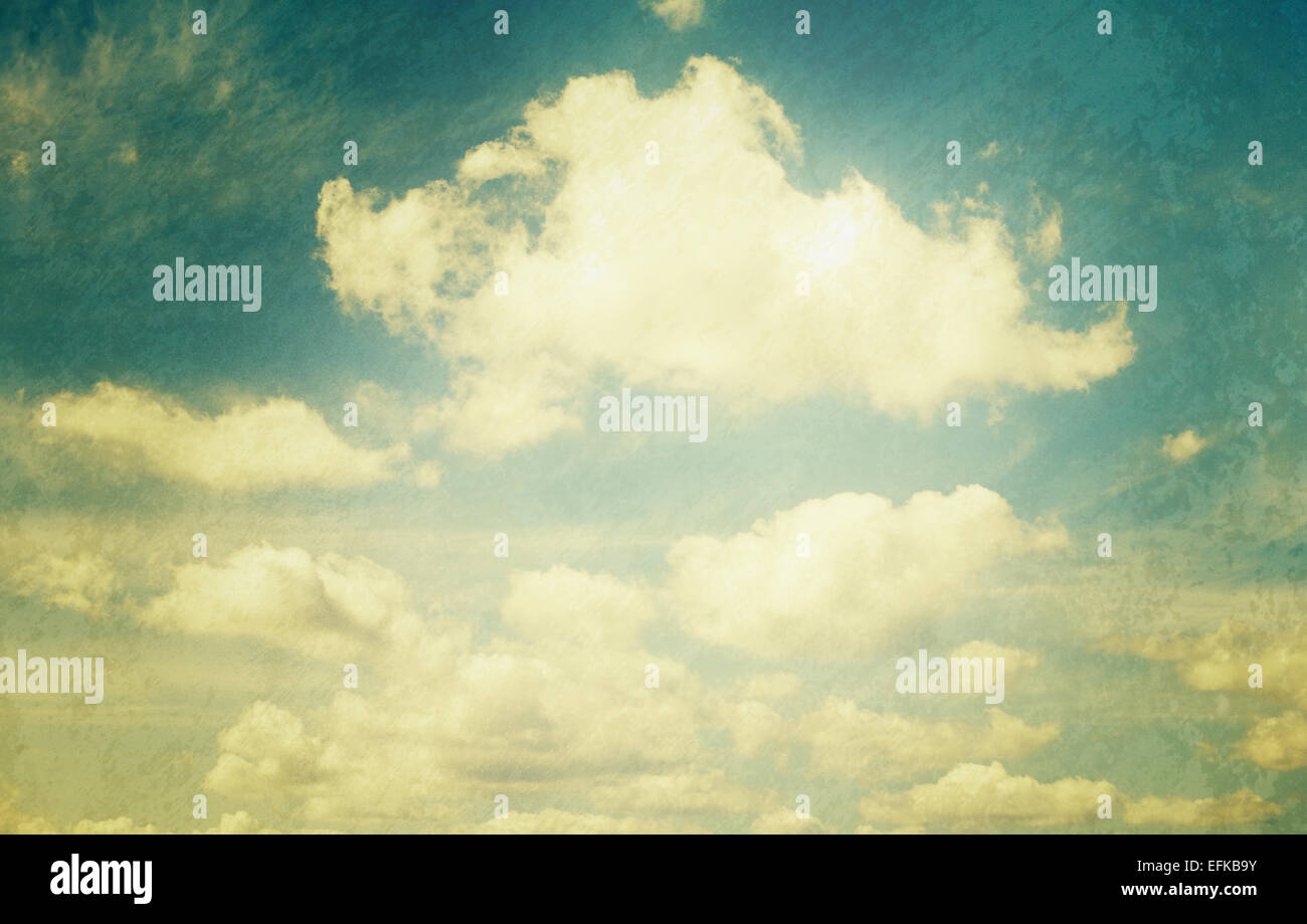 clouds in vintage style. sky with clouds Stylized under the old ...