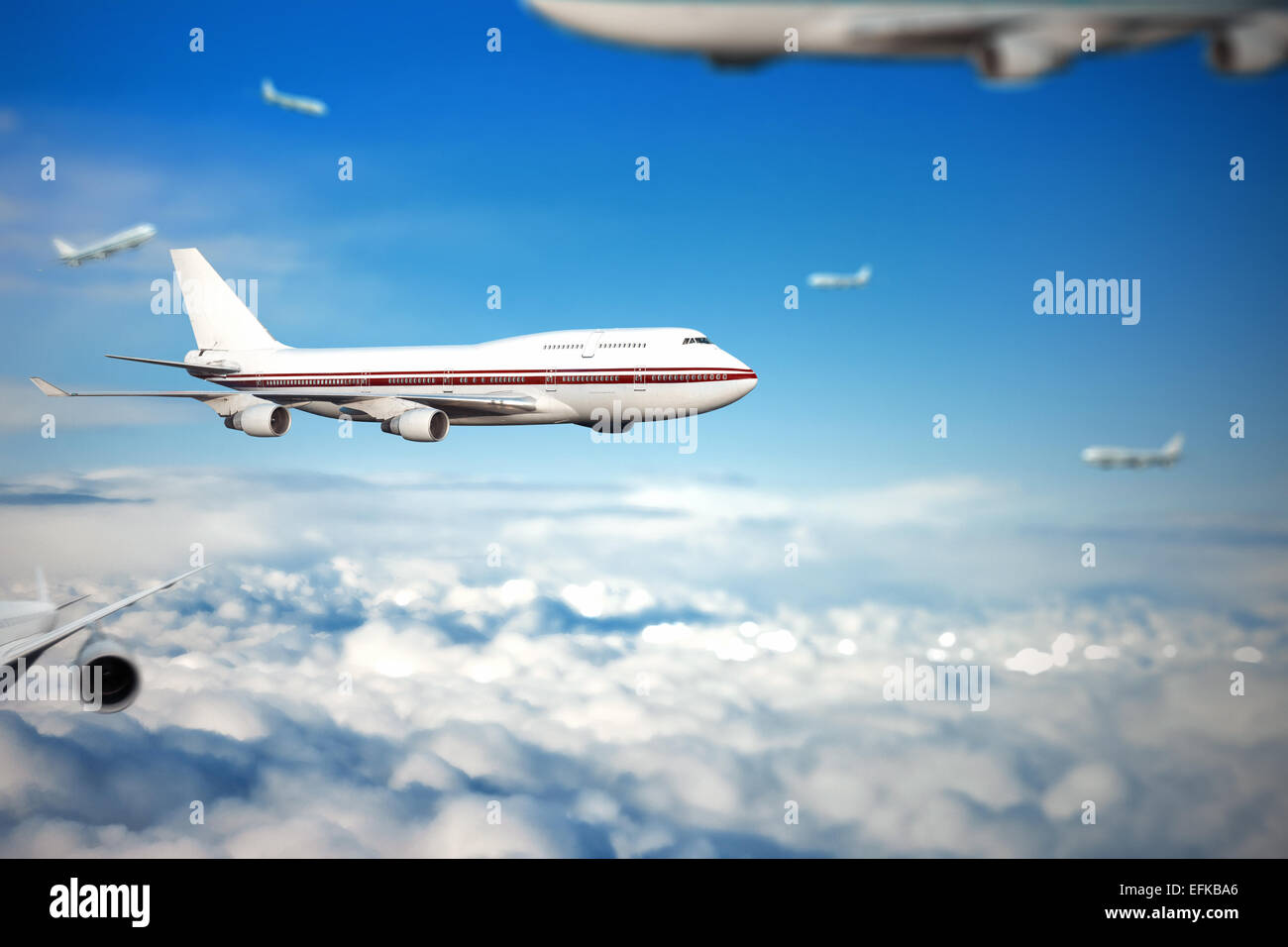 air transport. planes in the sky. travel by air transport. flying to ...