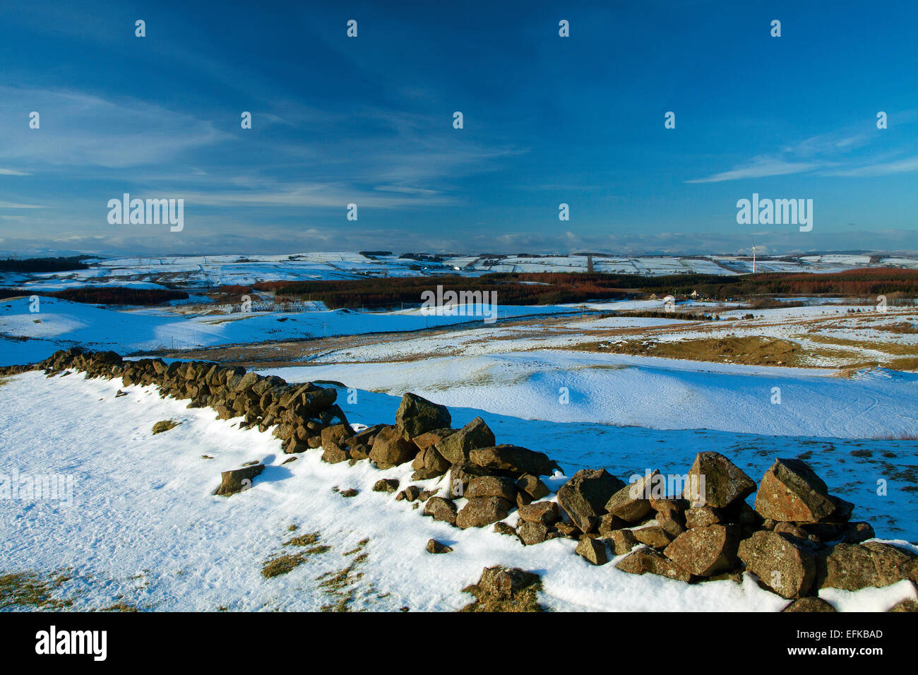 Looking across the Neilston countryside from above Harelaw Dam ...