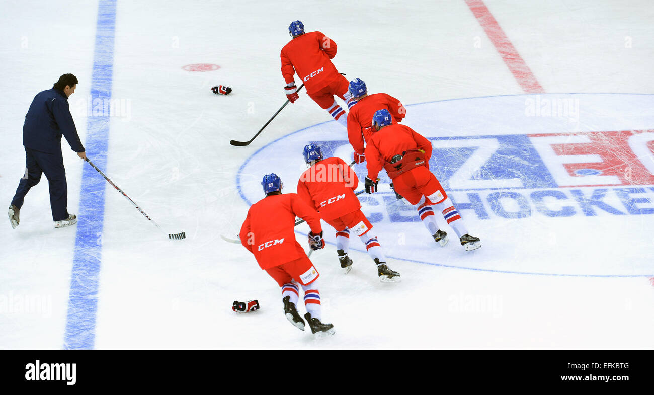Coach of Czech National Ice Hockey Team Vladimir Ruzicka looks on his ...