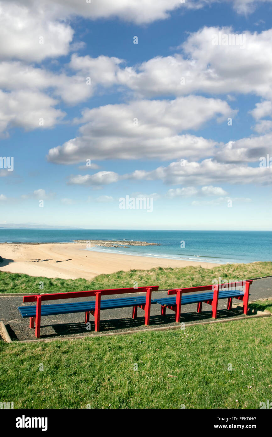 a beautiful path with benches with views of Ballybunion beach and coast ...