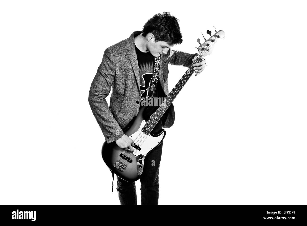 male with guitar, playing solo Stock Photo - Alamy