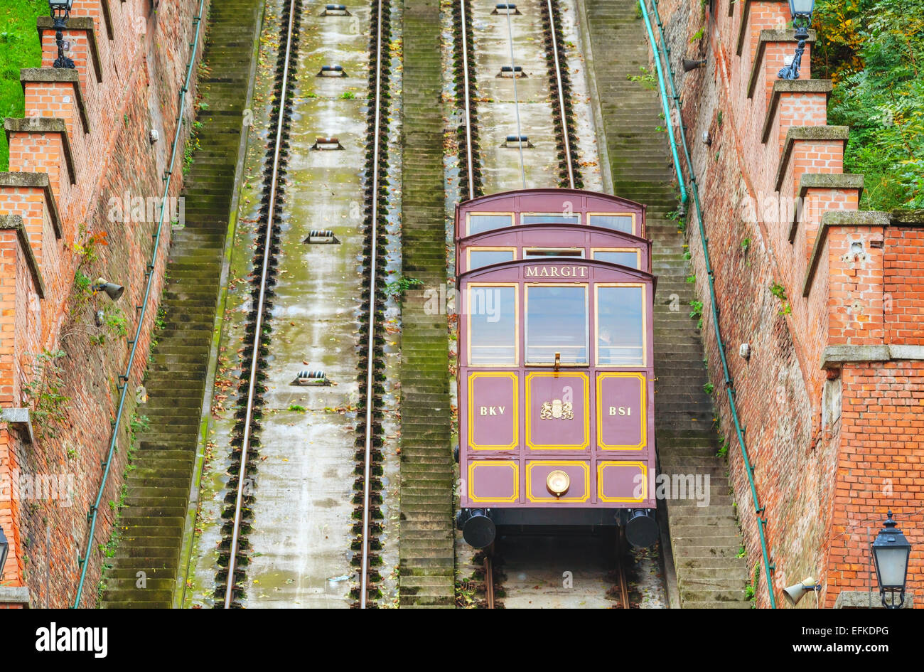 BUDAPEST - OCTOBER 22: Budapest Castle hill funicular on October 22 ...