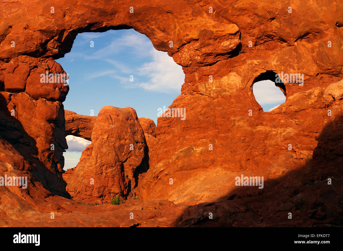 Turret Arch in Arches National Park, Utah, in the evening light Stock ...