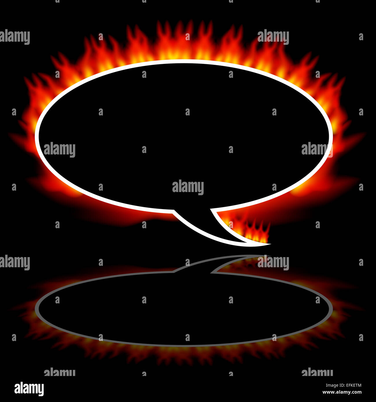 An image of a fire communication speech balloon Stock Photo - Alamy