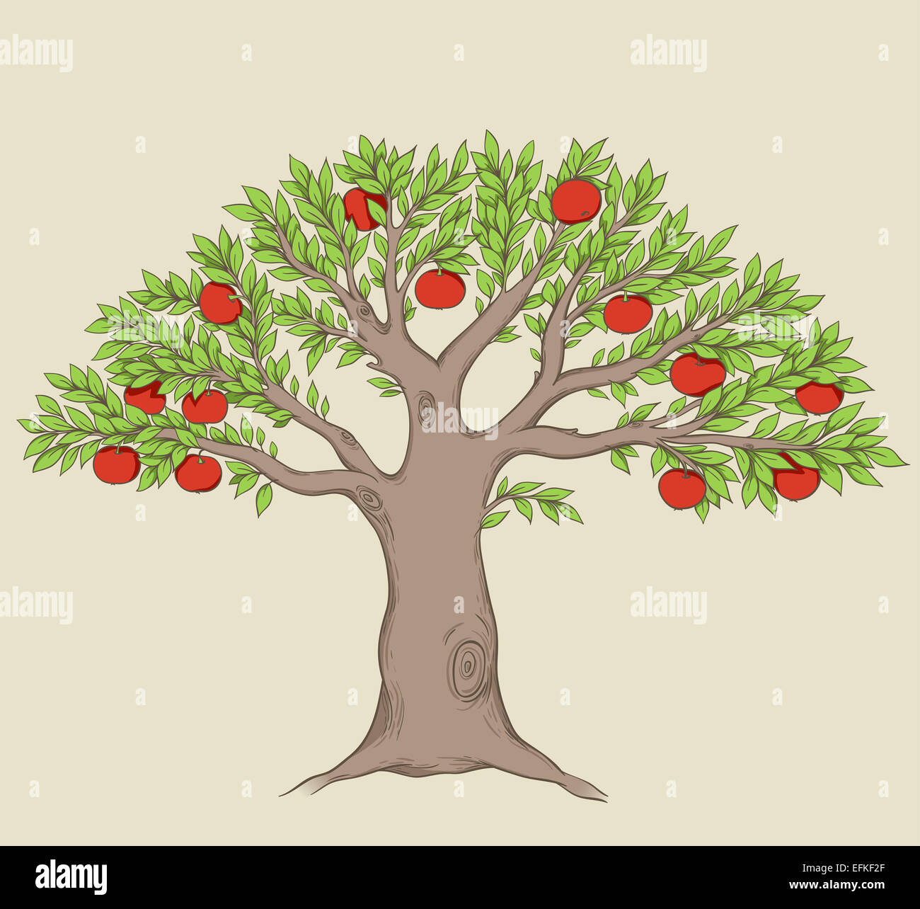 Green tree with red ripe apples Stock Photo - Alamy