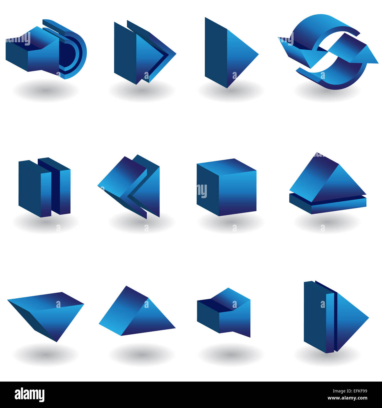 Set of 3D media icons in a three dimensional style Stock Photo - Alamy