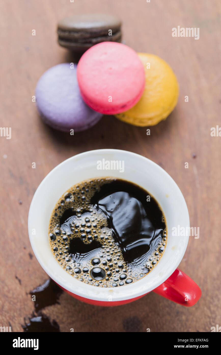 Cup of espresso coffee in homemade cafe shop Stock Photo - Alamy