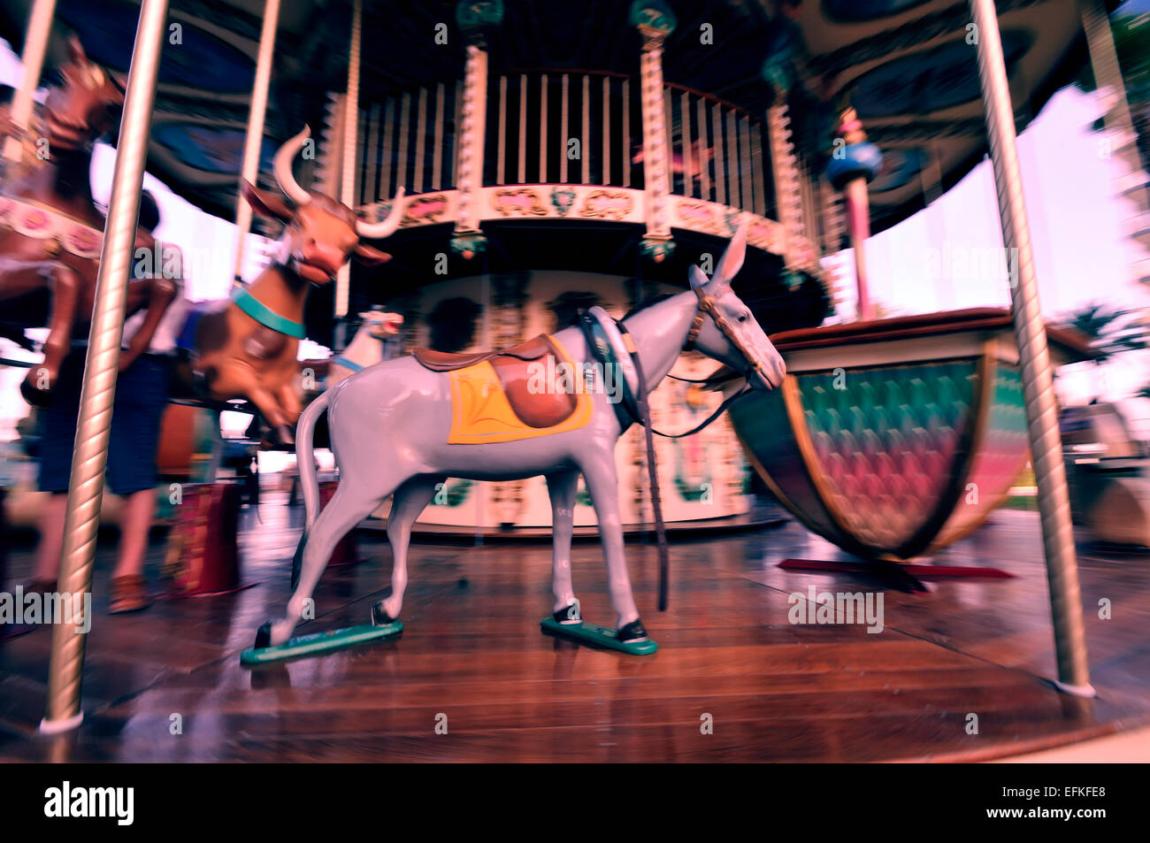 Old-fashioned style merry-go-round Stock Photo - Alamy