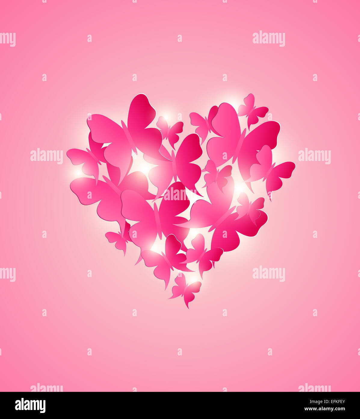 Pink Hearts And Butterflies