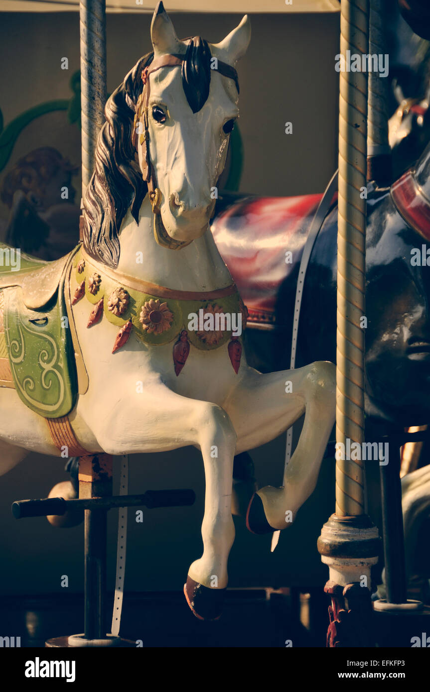 Old-fashioned style merry-go-round Stock Photo - Alamy