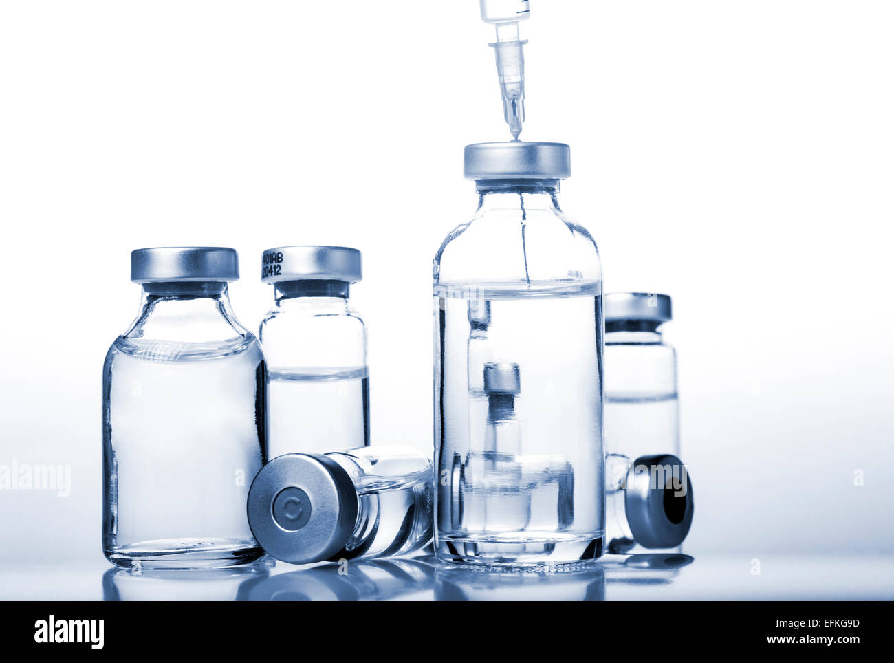 Glass Medicine Vials and hualuronic collagen and flu syringe. Tinted ...