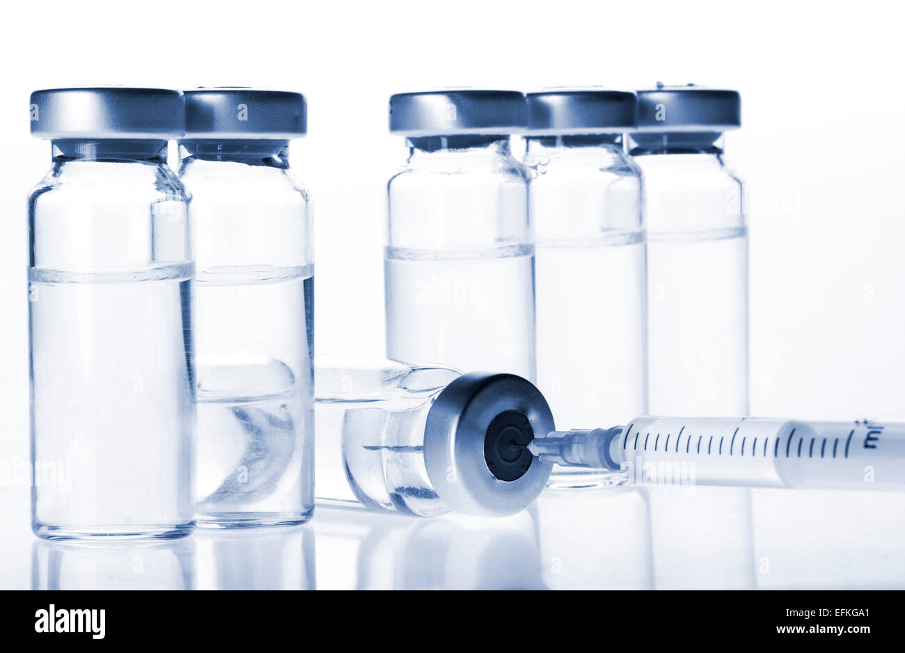 Glass Medicine Vials and hualuronic collagen and flu syringe. Tinted ...