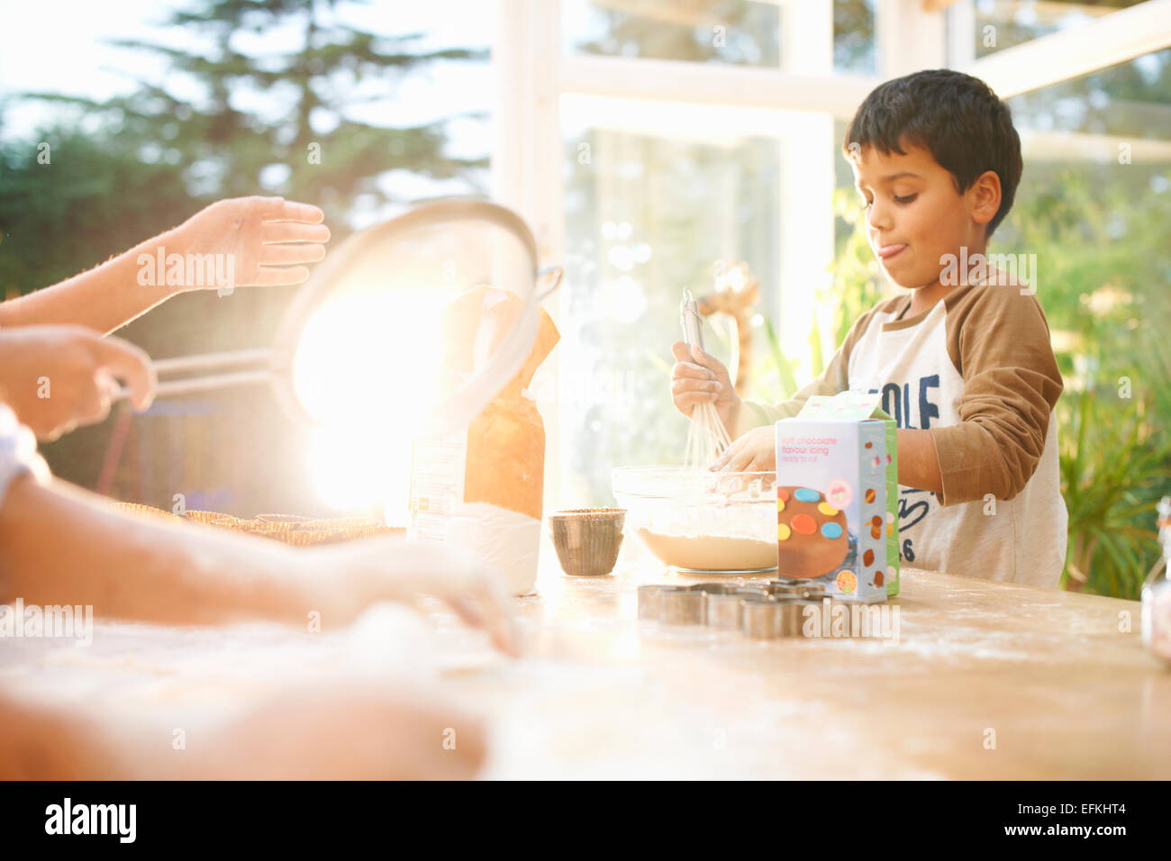 Children baking in kitchen Stock Photo - Alamy