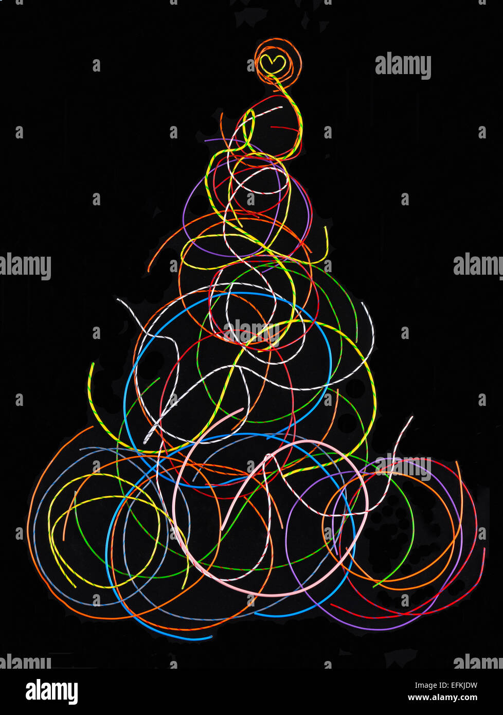 Christmas tree made up of electrical wires Stock Photo - Alamy