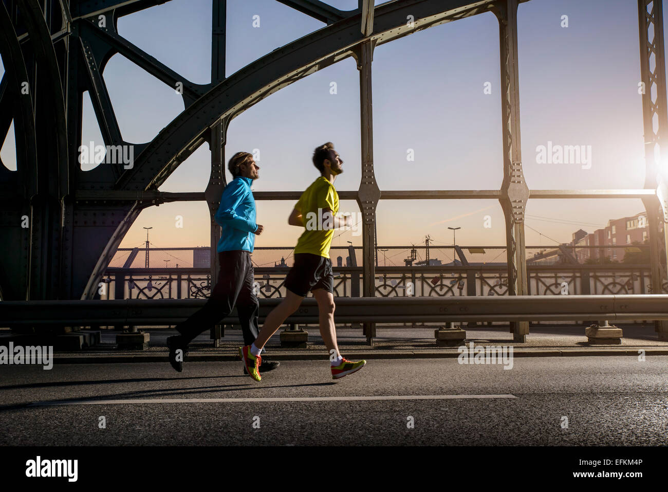 Man running on steel bridge hi-res stock photography and images - Alamy