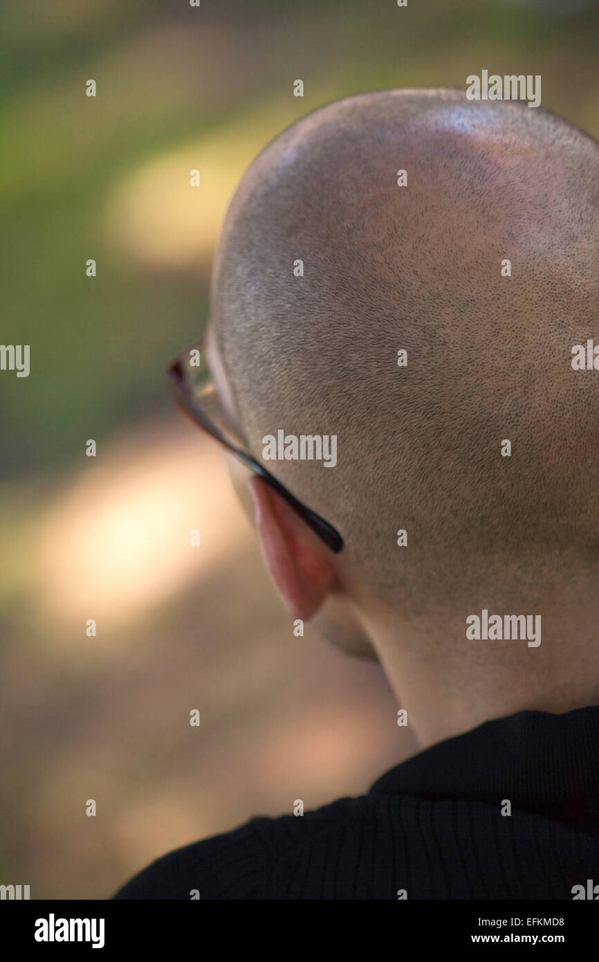 Shaved skull of a man Stock Photo - Alamy