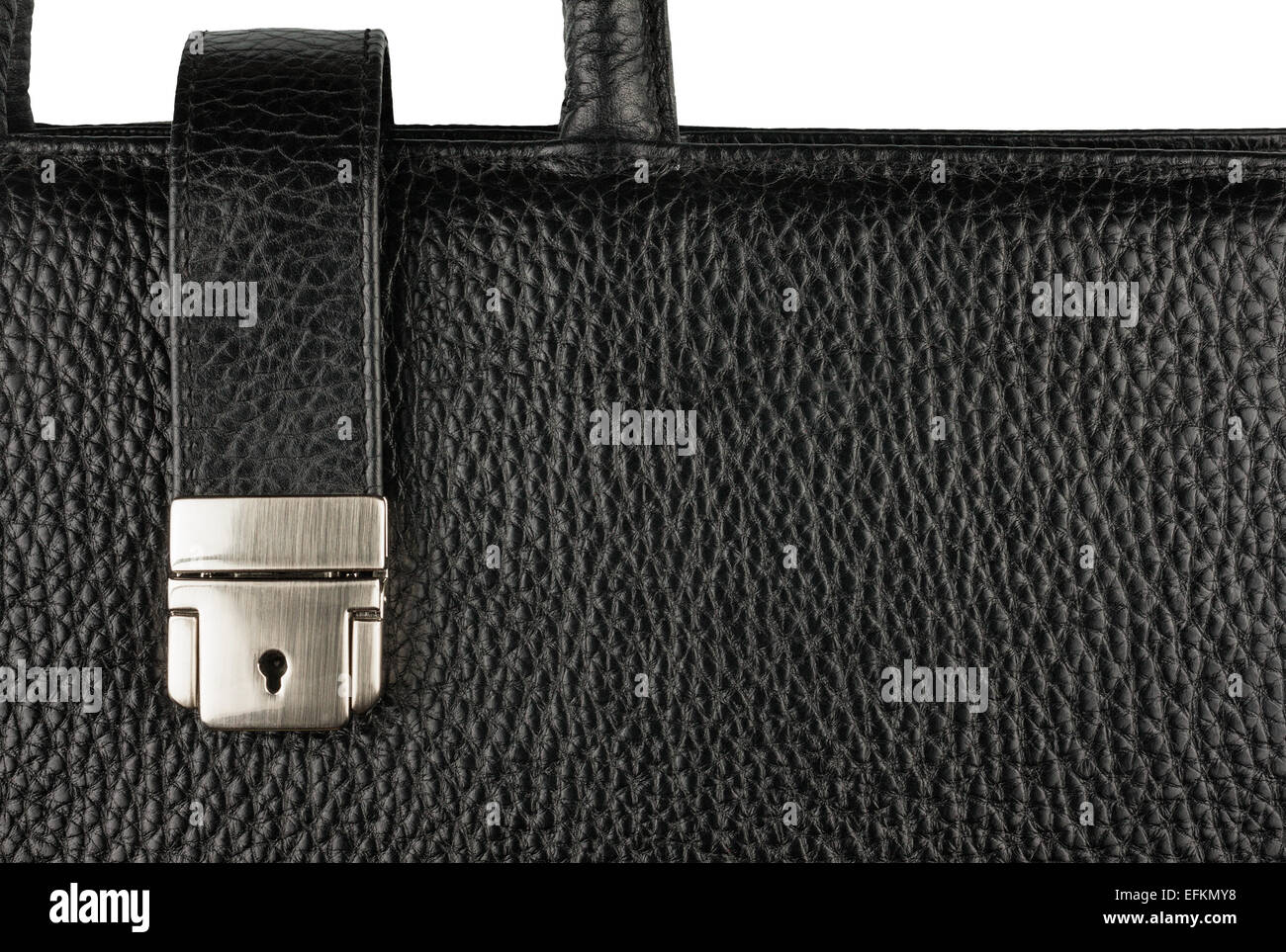 Classic men's briefcase with a lock and handle, close-up Stock Photo ...