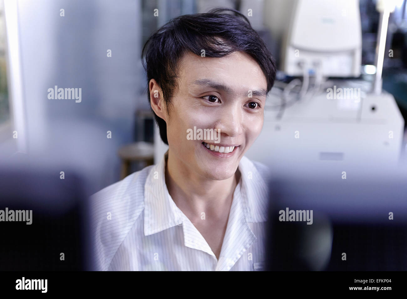 Technician working in LED factory Stock Photo - Alamy