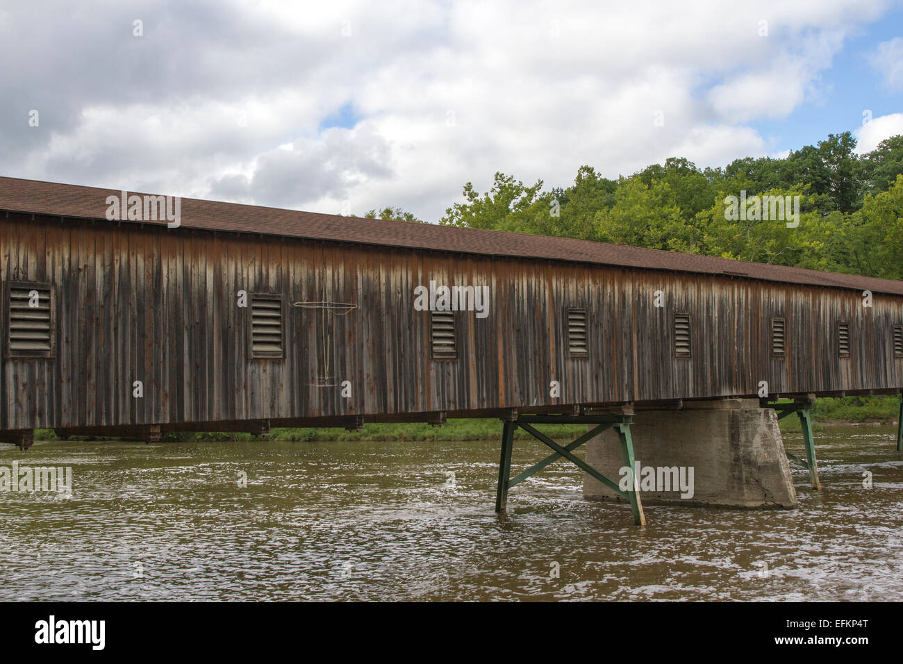 Rural Covered Bridge Stock Photo - Alamy