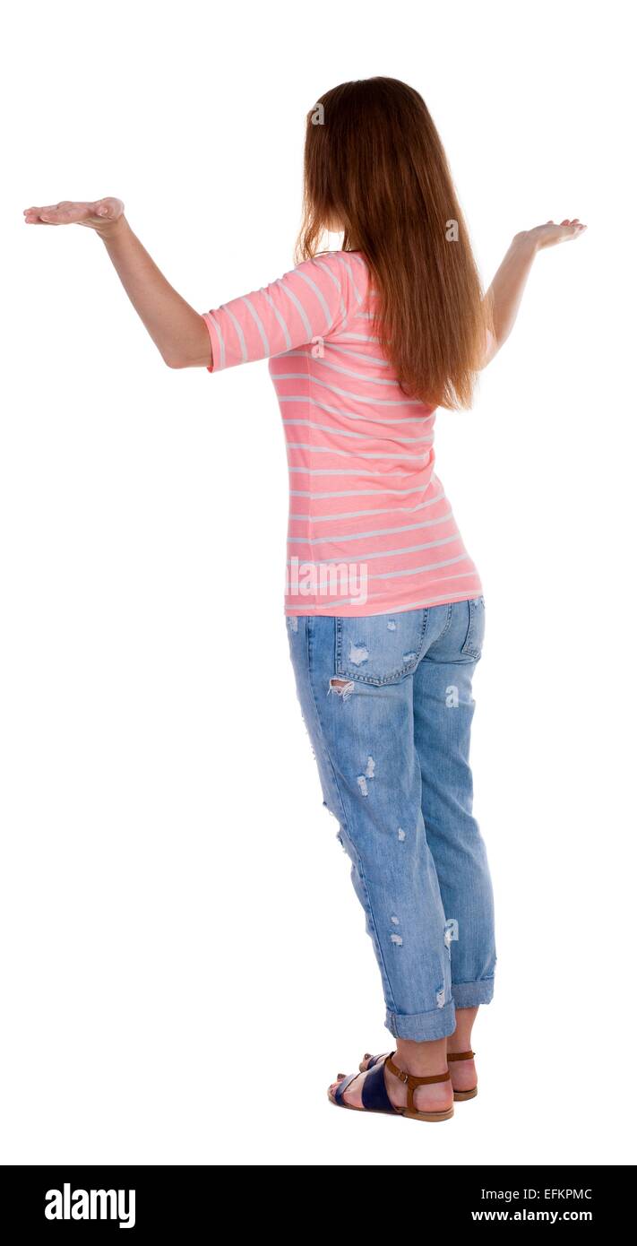 Young woman backview looking up hi-res stock photography and images - Alamy