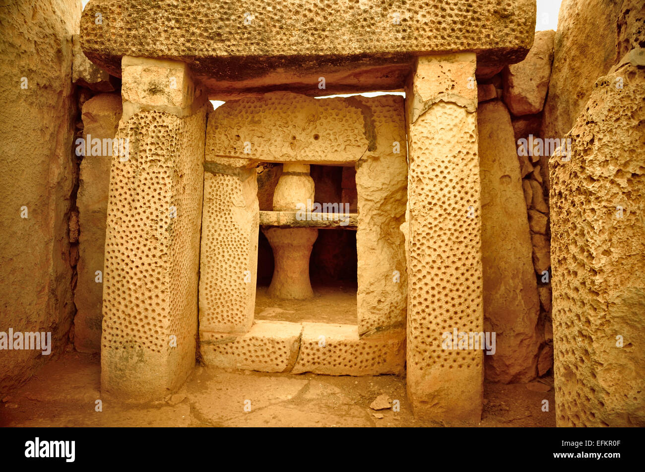 Mnajdra, megalithic temple complex Stock Photo - Alamy