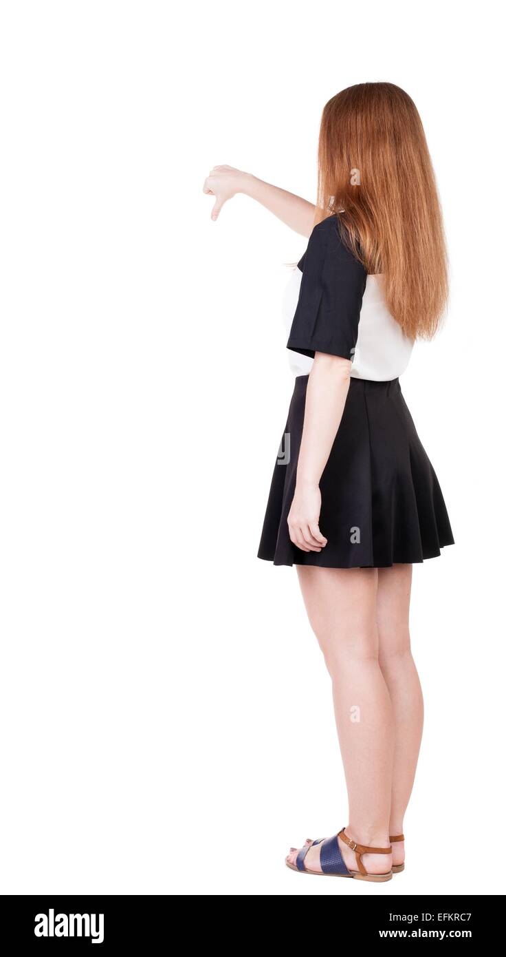 Woman standing looking down, rear view Cut Out Stock Images & Pictures ...