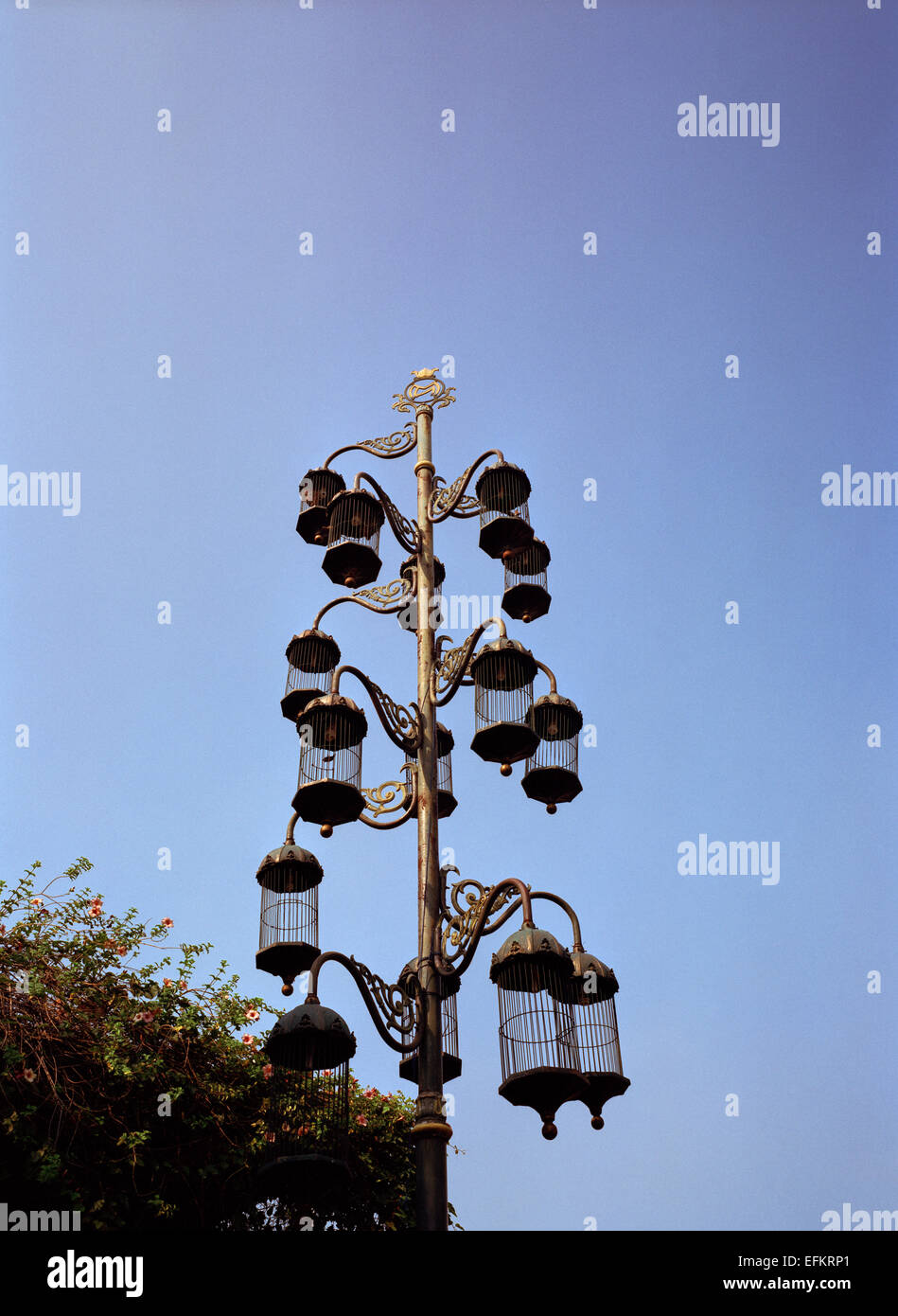 Urban street light in Solo Surakarta in Java in Indonesia in Southeast ...
