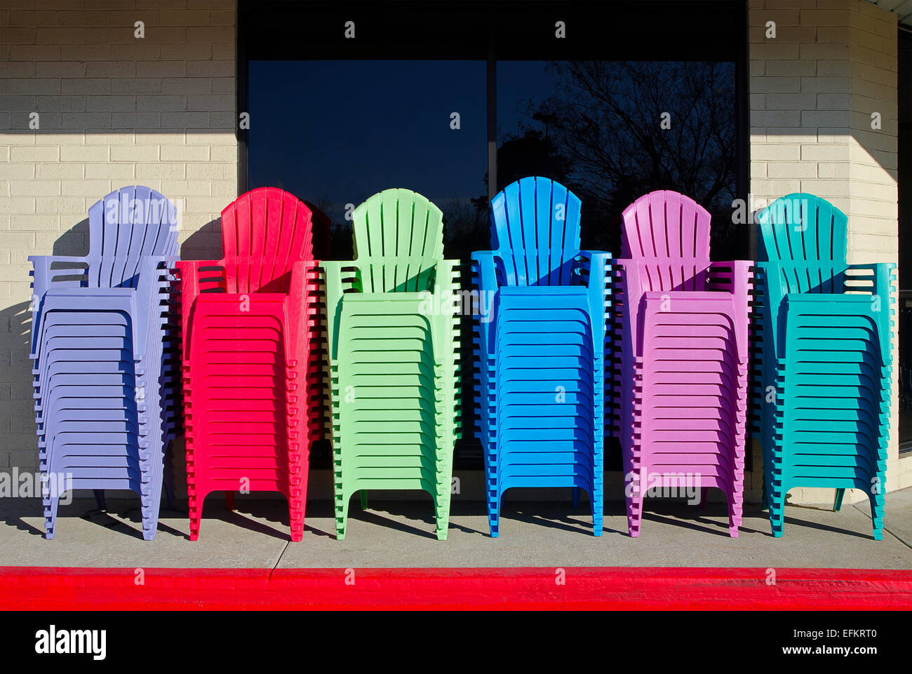 Rainbow of Chairs Stock Photo - Alamy