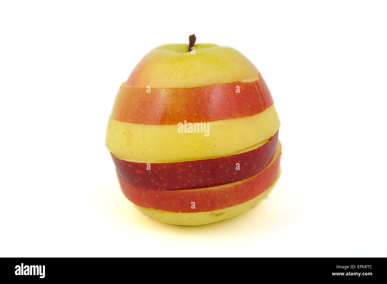 Multi colored apple on white background Stock Photo - Alamy