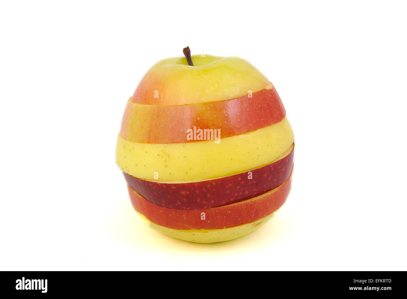 Multi colored apple on white background Stock Photo - Alamy