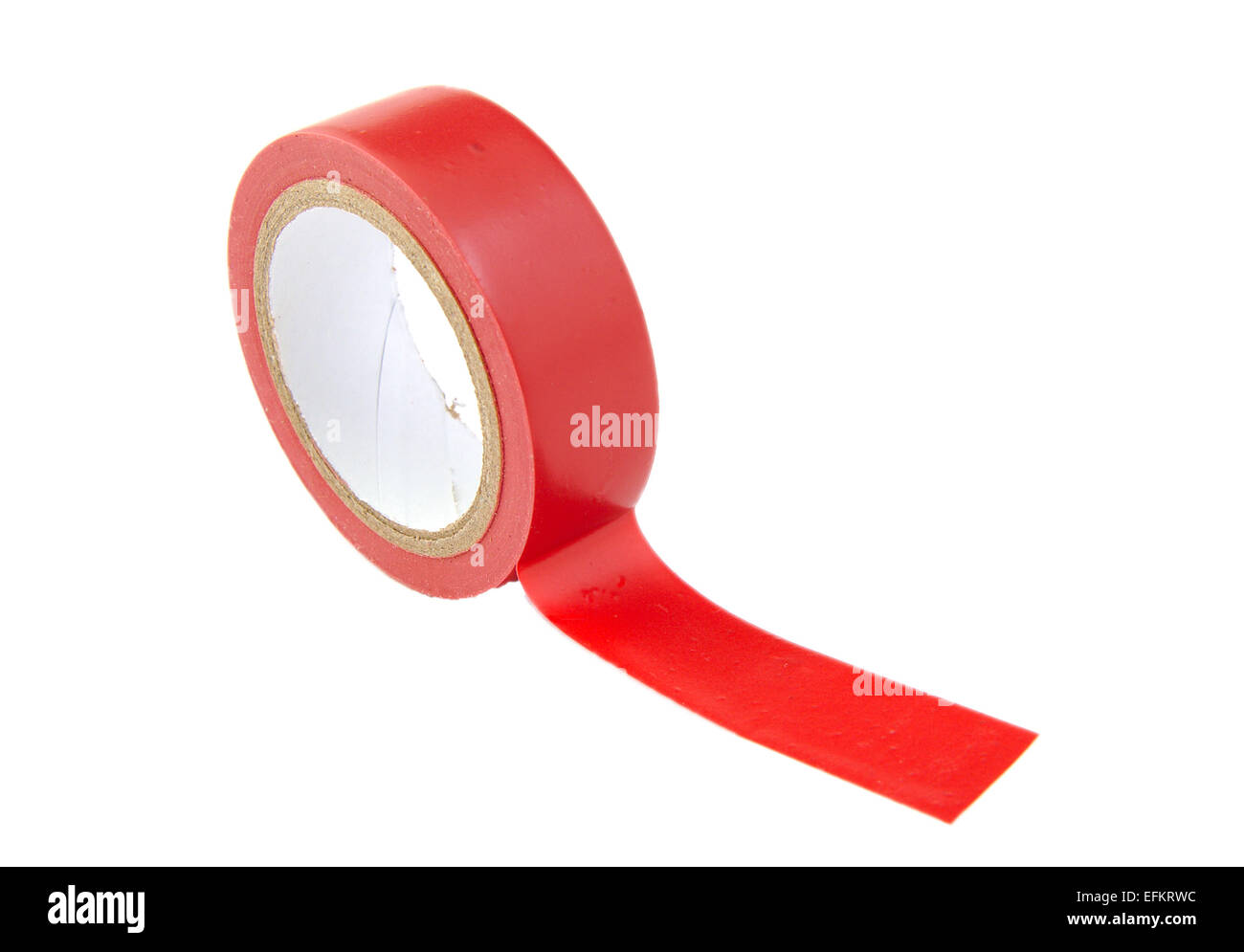 Red insulating tape isolated on white background Stock Photo - Alamy