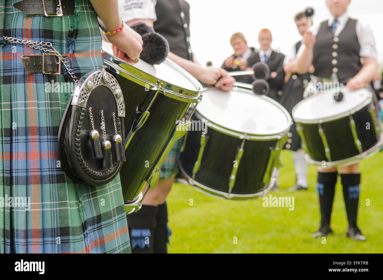 Scottish drummer wearing a kilt and sporran Stock Photo - Alamy