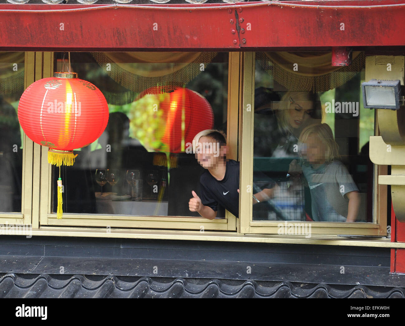 Gwen Stefani and her family enjoy dinner at Feng Shang Princess, a ...