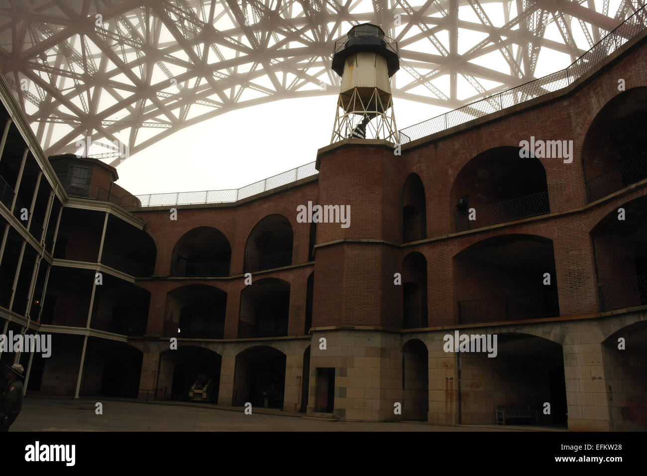 Fortification mid 19th century brick fort point standing rising centre ...
