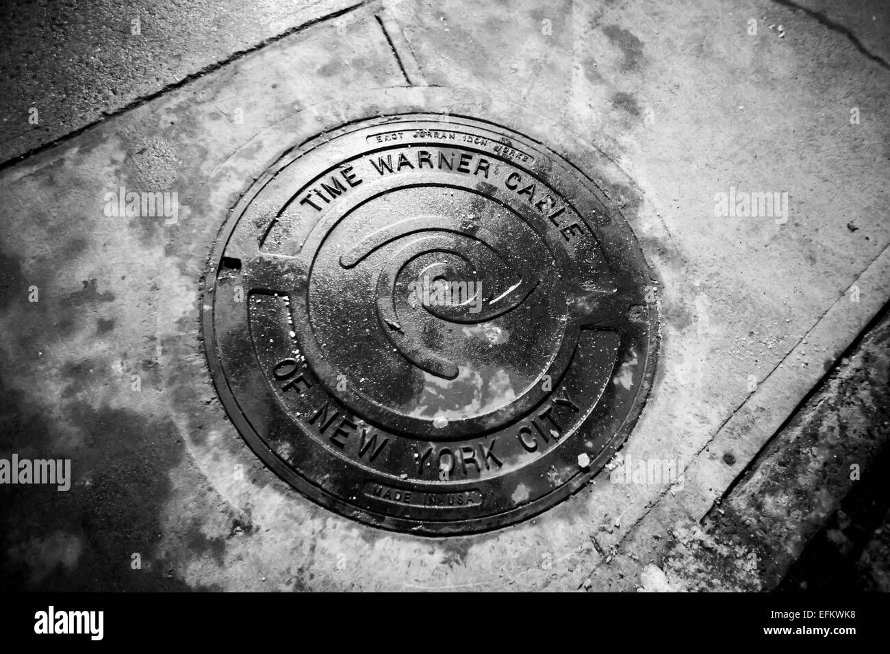 Cable tv manhole Black and White Stock Photos & Images - Alamy