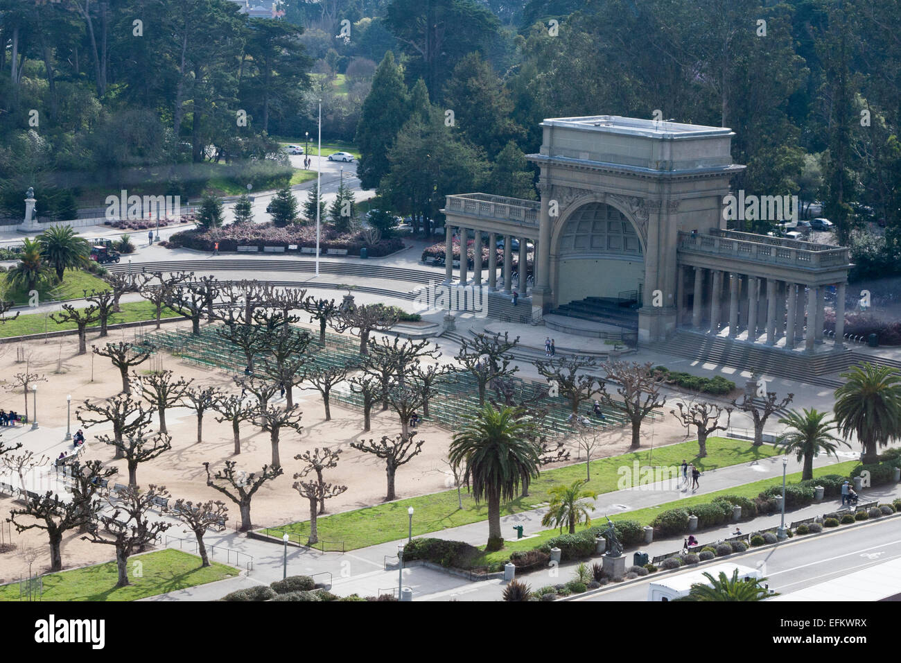 A view of the bandshell in Golden Gate Park, from the window of the de ...