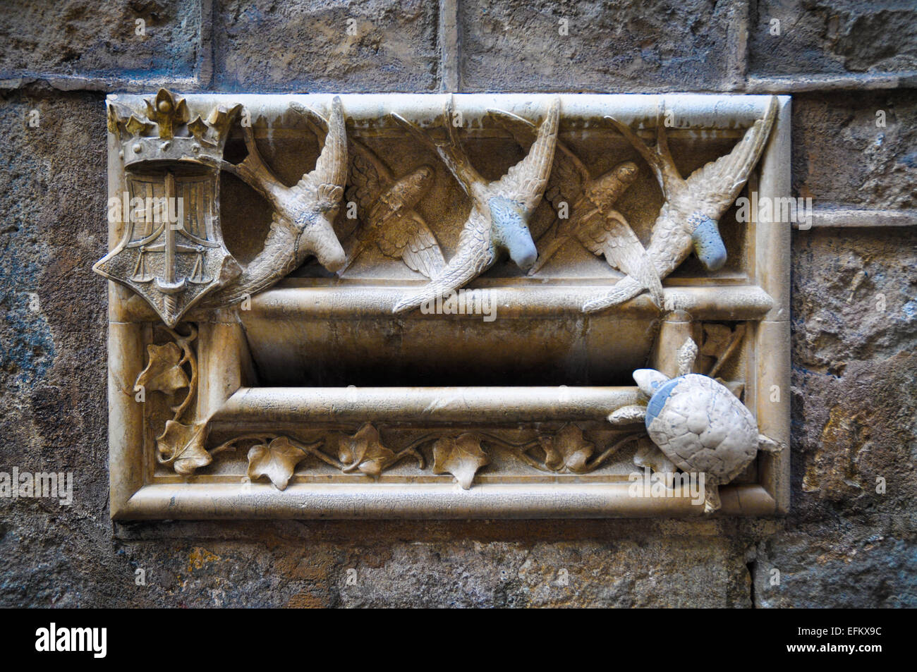 Ancient mailbox Barcelona Stock Photo - Alamy