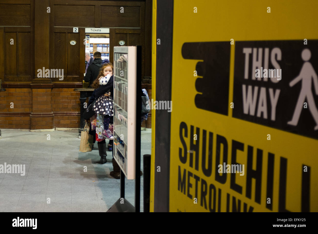 This way to the ticket station Stock Photo - Alamy